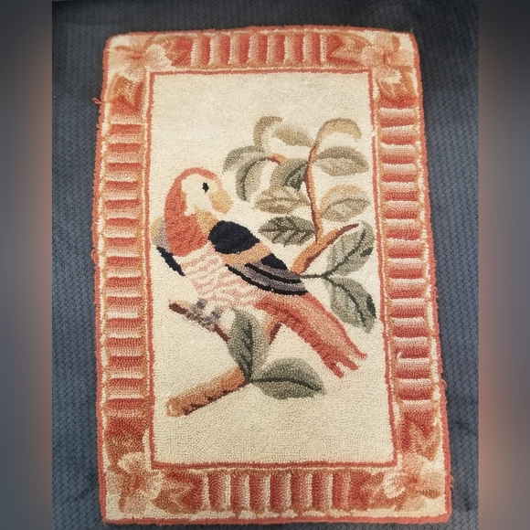 Accents | Vintage Punch Needle Bird Rug | Poshmark